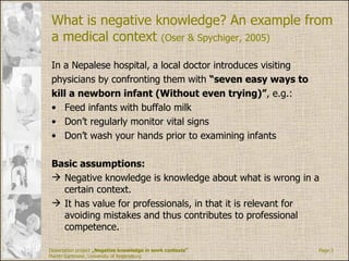 Negative Knowledge At Work | PPT