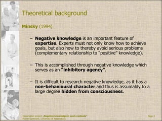 Negative Knowledge At Work | PPT