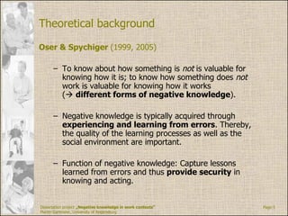 Negative Knowledge At Work | PPT