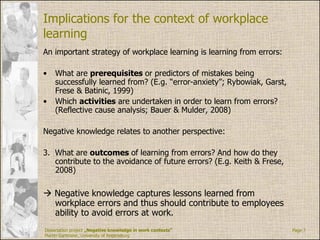 Negative Knowledge At Work | PPT