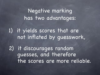 Negative marking | PPT | Free Download