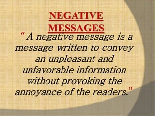 Negative messages PRESENTATION | PPTX