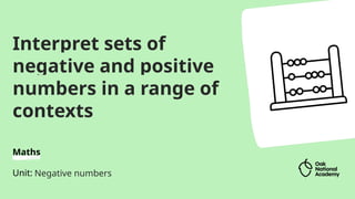 Understanding Negative and Positive Numbers in Real-World Contexts ...