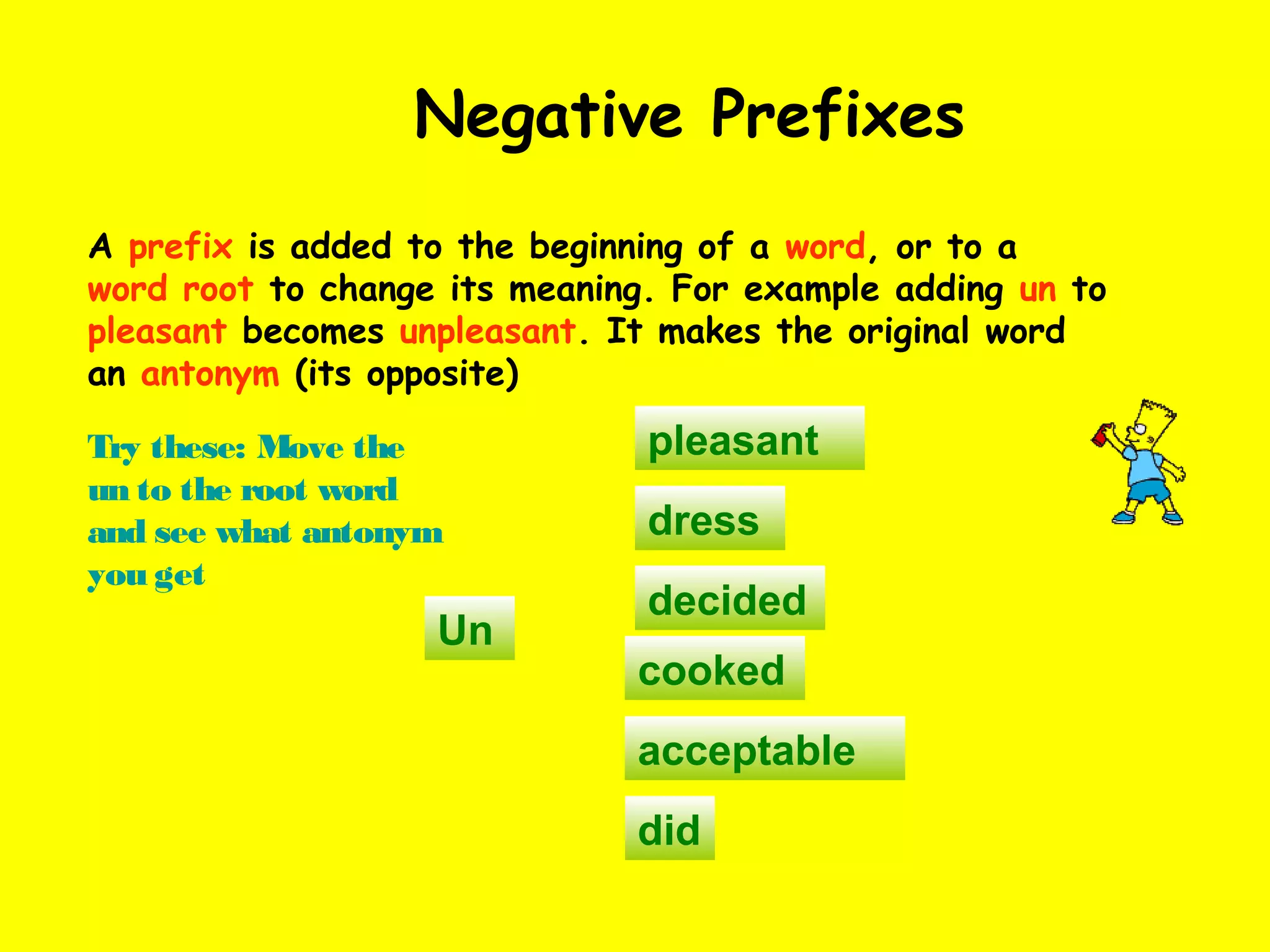 Negative prefixes antonyms | PPT