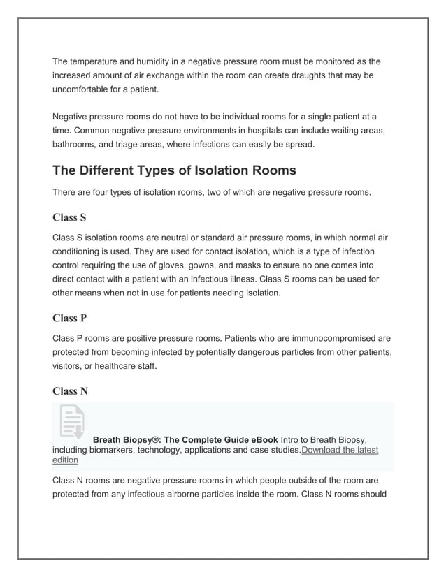 Negative Pressure Rooms.pdf | Infectious Diseases | Diseases and Conditions