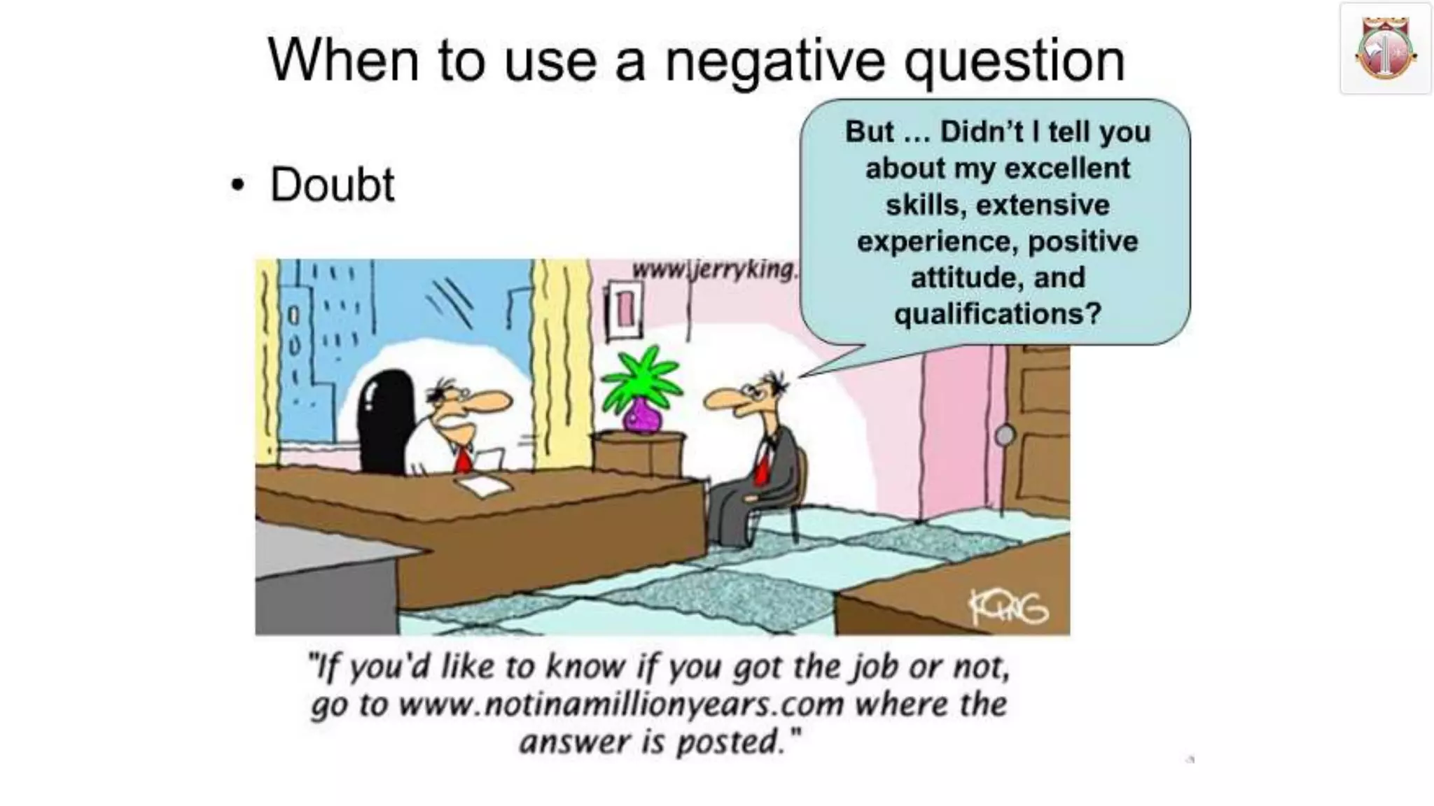 Negative questions - Ingles | PPTX