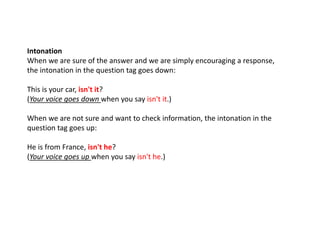 Negative Questions & Tag Questions | PPTX