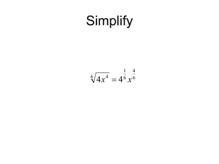 Negative Rational Exponent in Radical Expressions | PPT