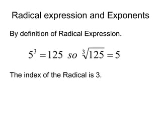 Negative Rational Exponent in Radical Expressions | PPT