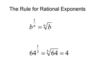 Negative Rational Exponent in Radical Expressions | PPT