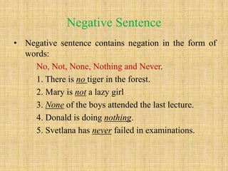 Negative sentence | PPTX