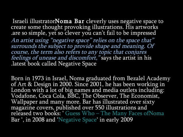 Negative space art - Noma Bar | PPT