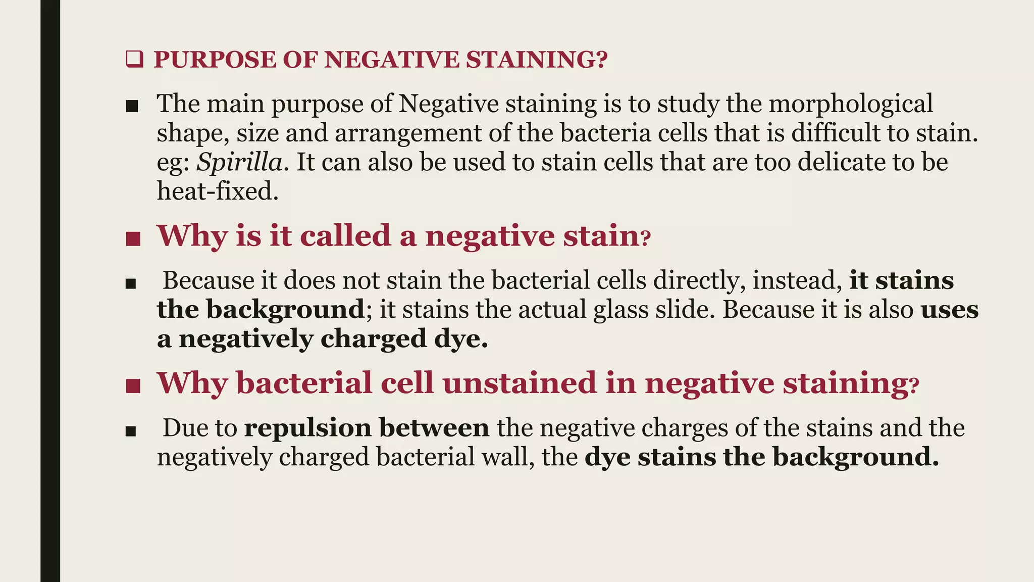 Negative staining | PPTX | Biological Sciences | Science