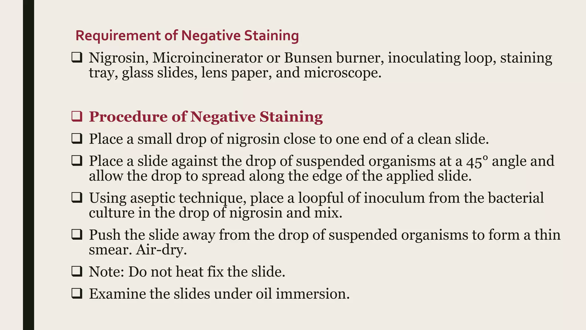 Negative staining | PPTX | Biological Sciences | Science