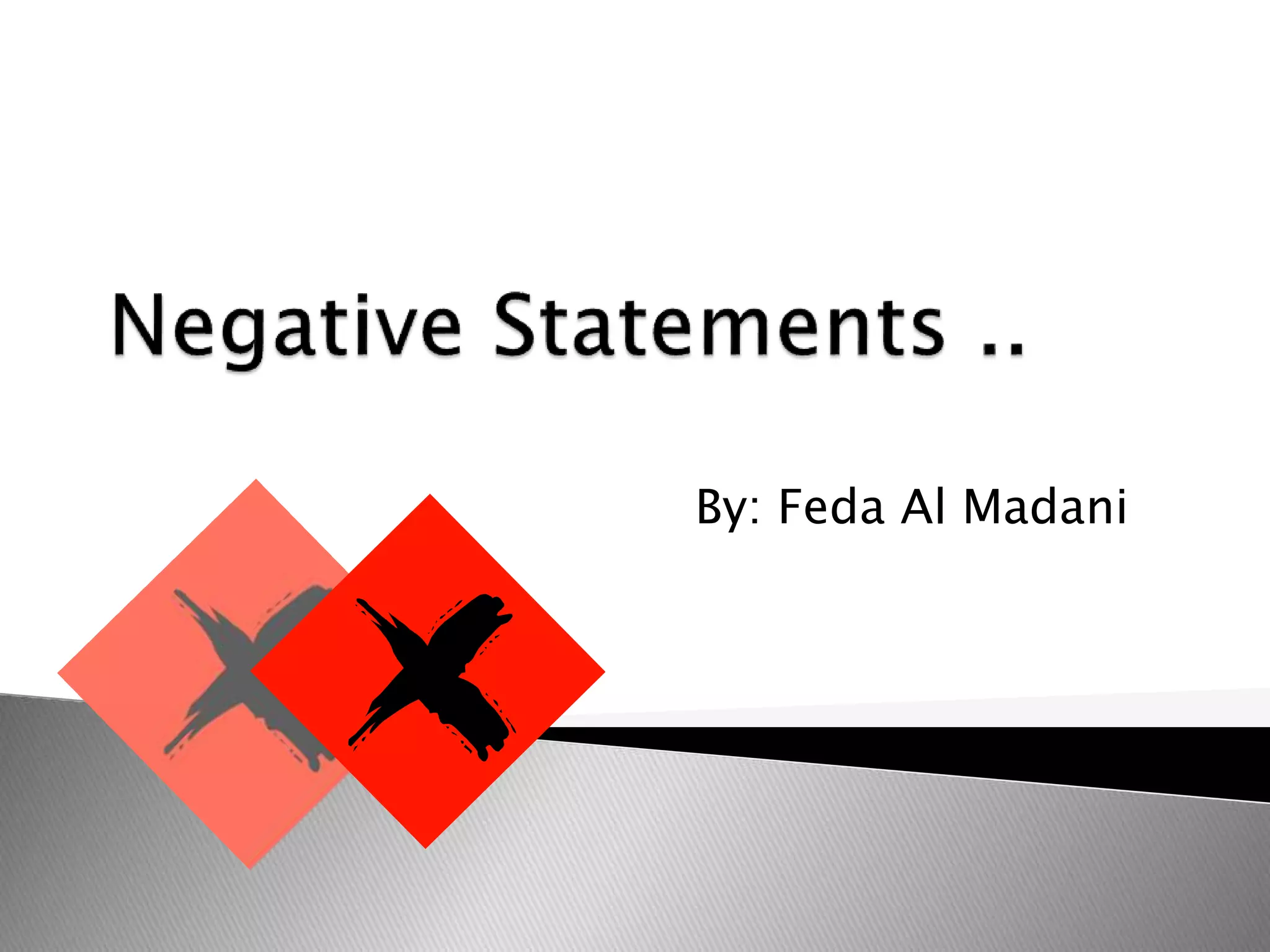Negative statements | PPT