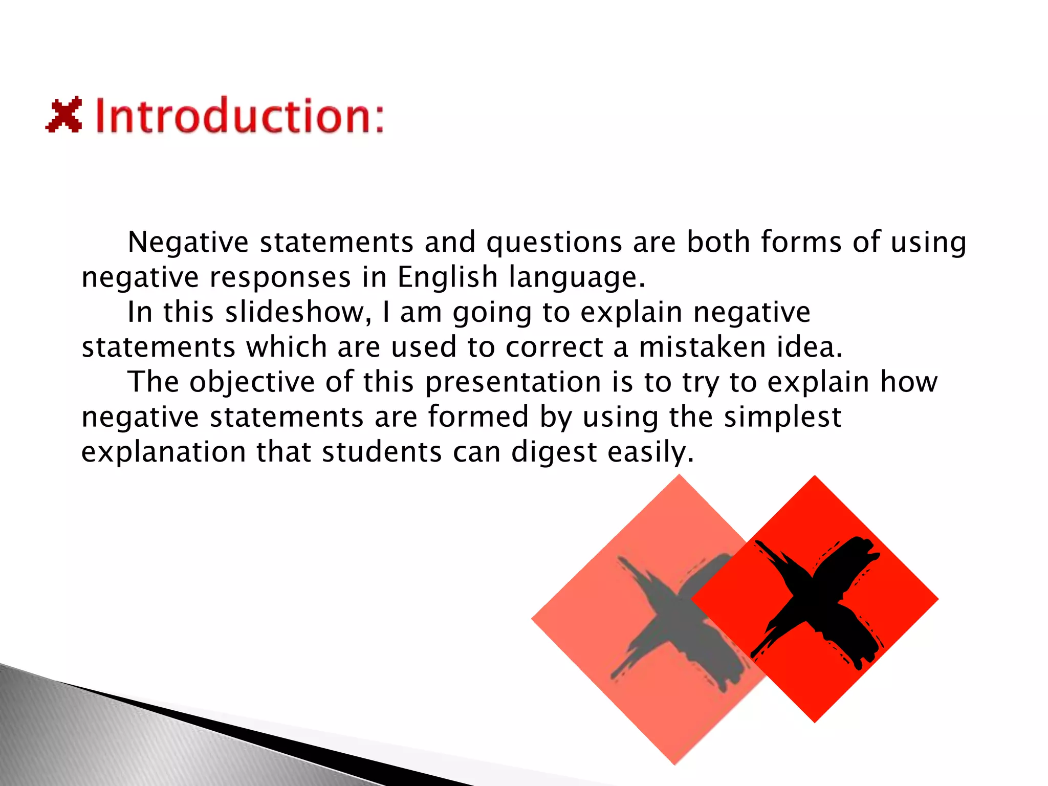 Negative statements | PPTX