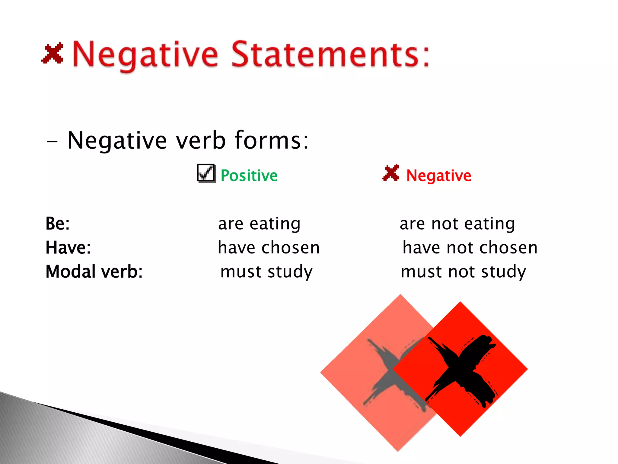 Negative statements | PPTX