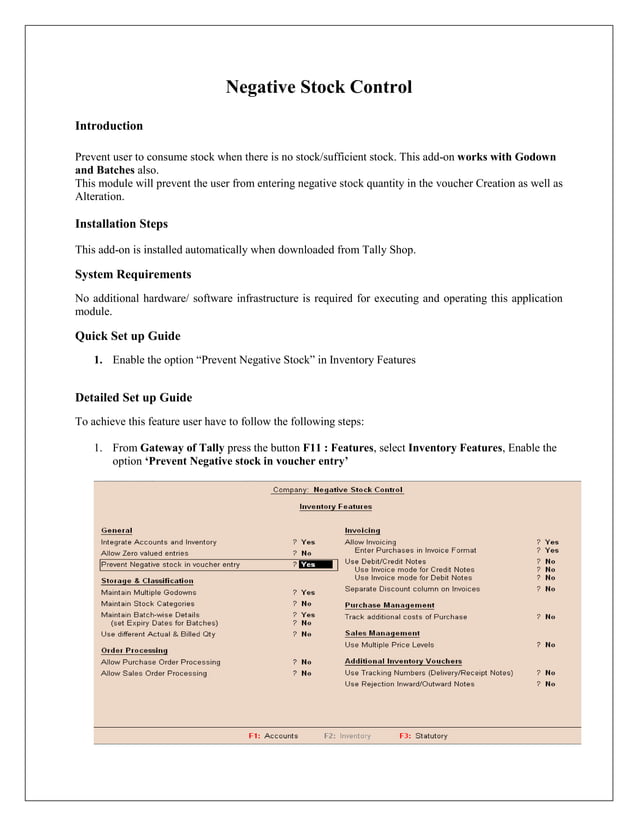 Negative stock control | PDF | Business and Finance