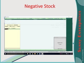 Negative stock in tally | PPT