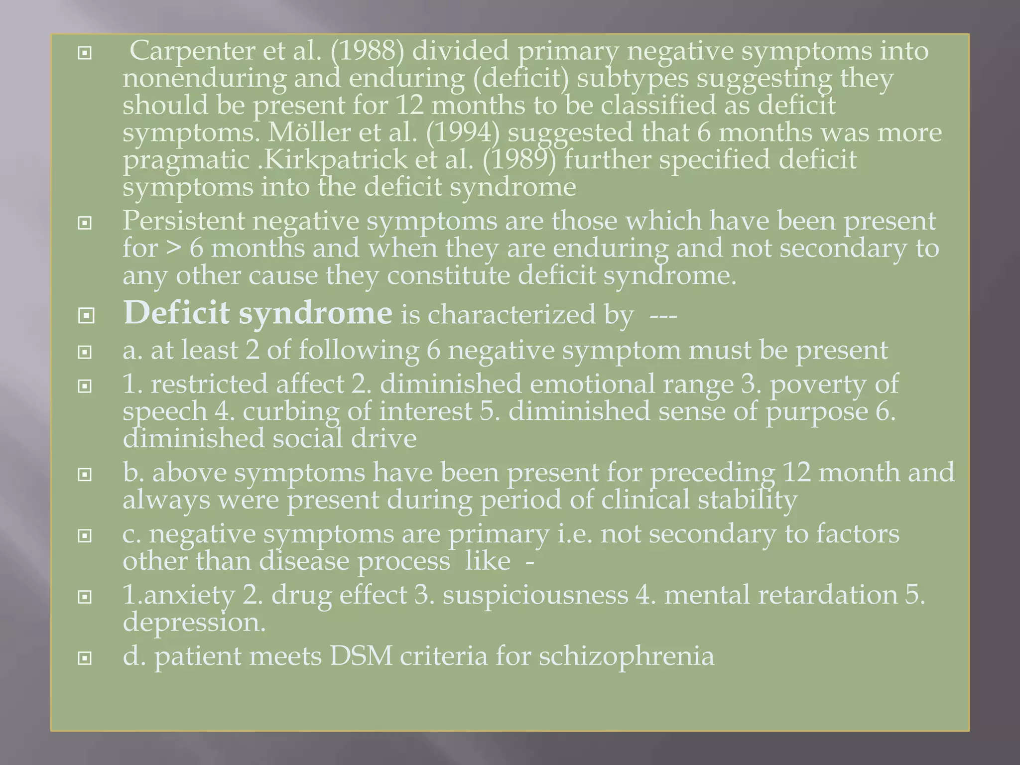 Negative symptoms of schizophrenia | PPTX