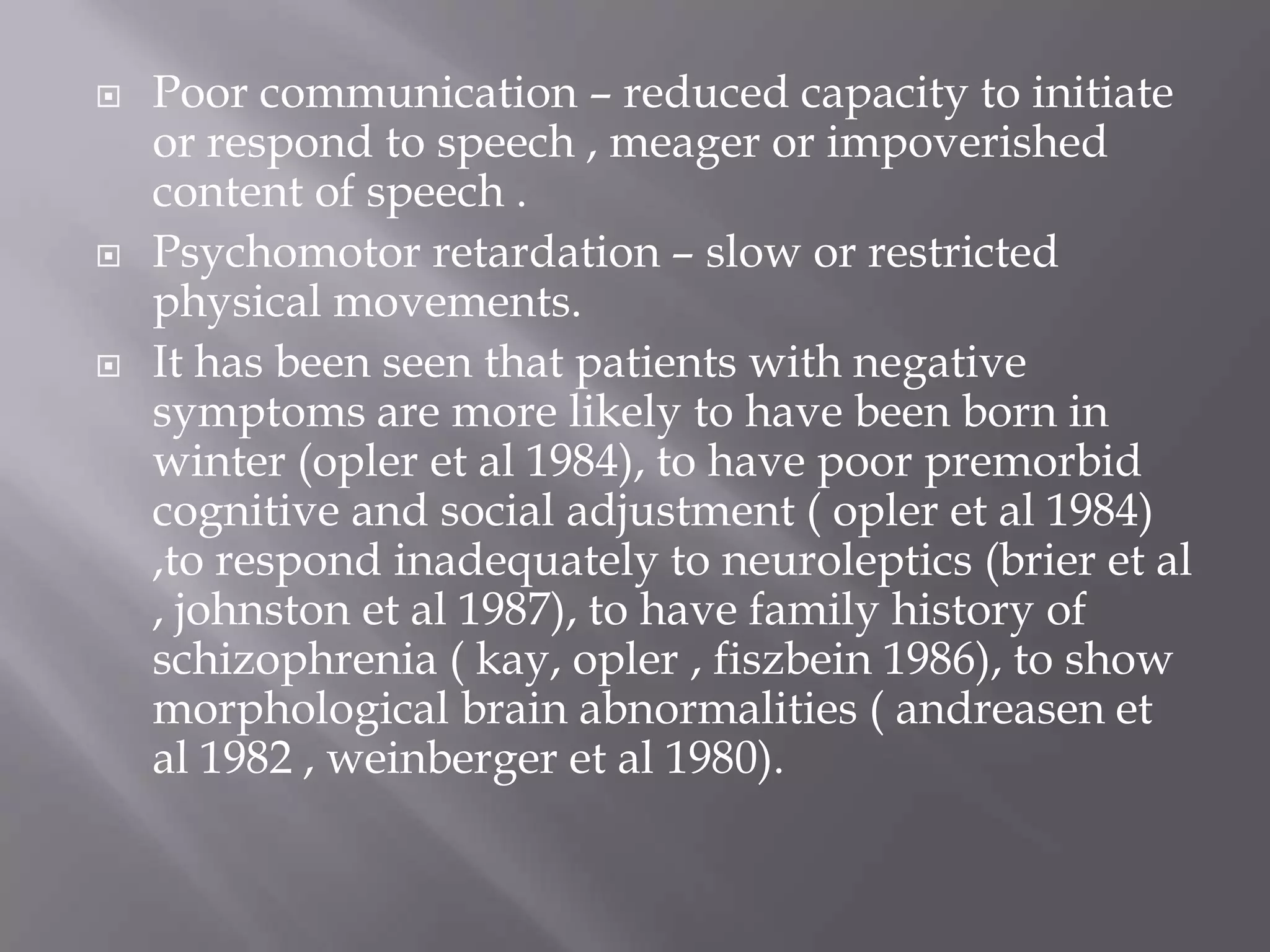 Negative symptoms of schizophrenia | PPTX