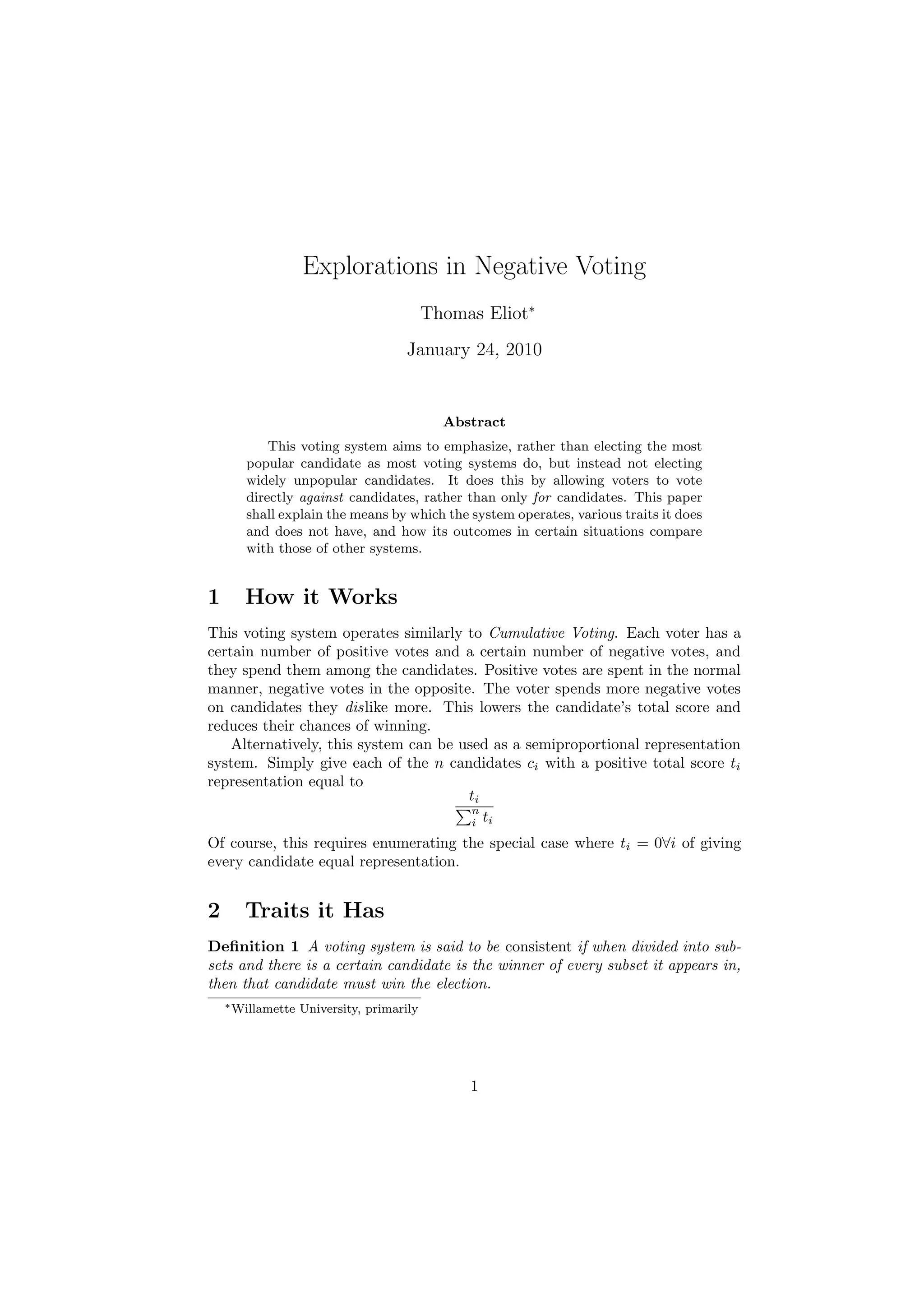 Negative voting concept and system paper | PDF | Elections | Politics