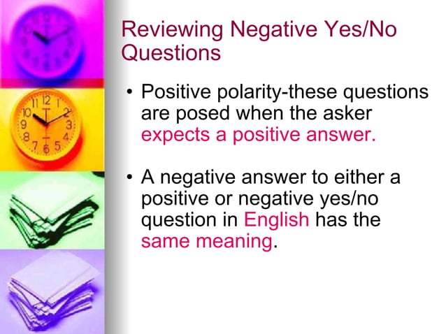 Negative Yes/No Questions | PPT