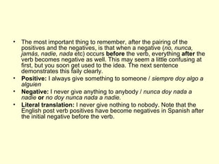 Spanish negatives | PPT