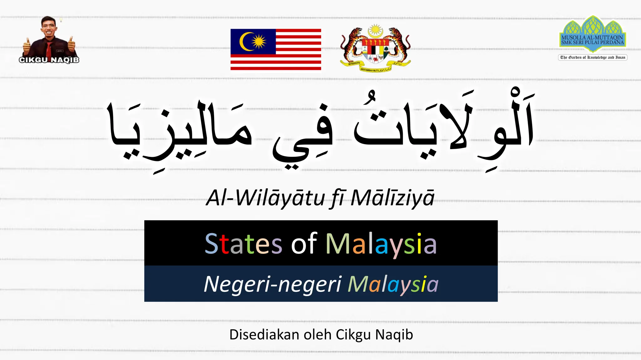 Negeri negeri Malaysia (الولايات في ماليزيا) - States of Malaysia ...
