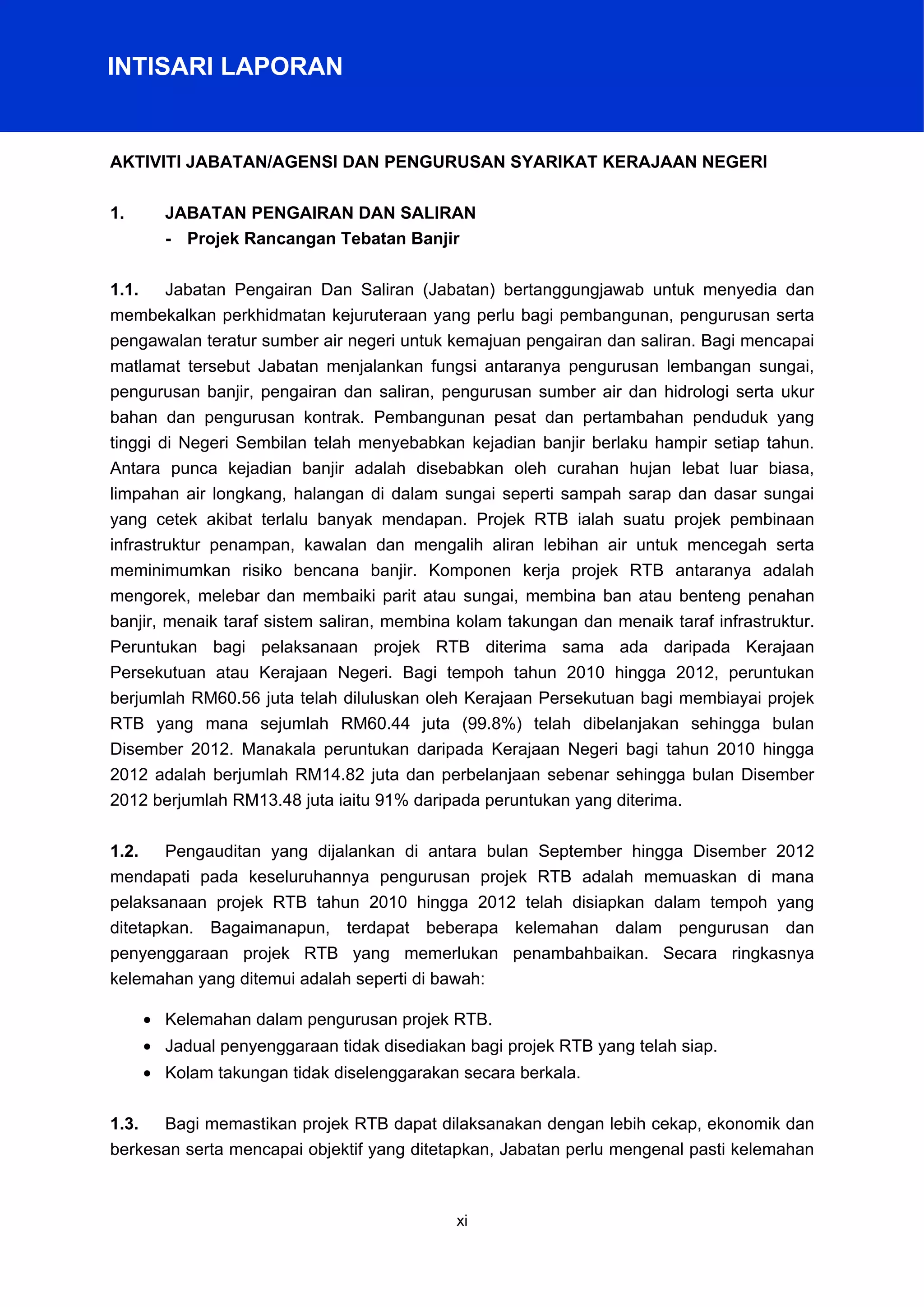 Negeri Sembilan - Laporan Ketua Audit Negara tahun 2012 Siri 3 | PDF