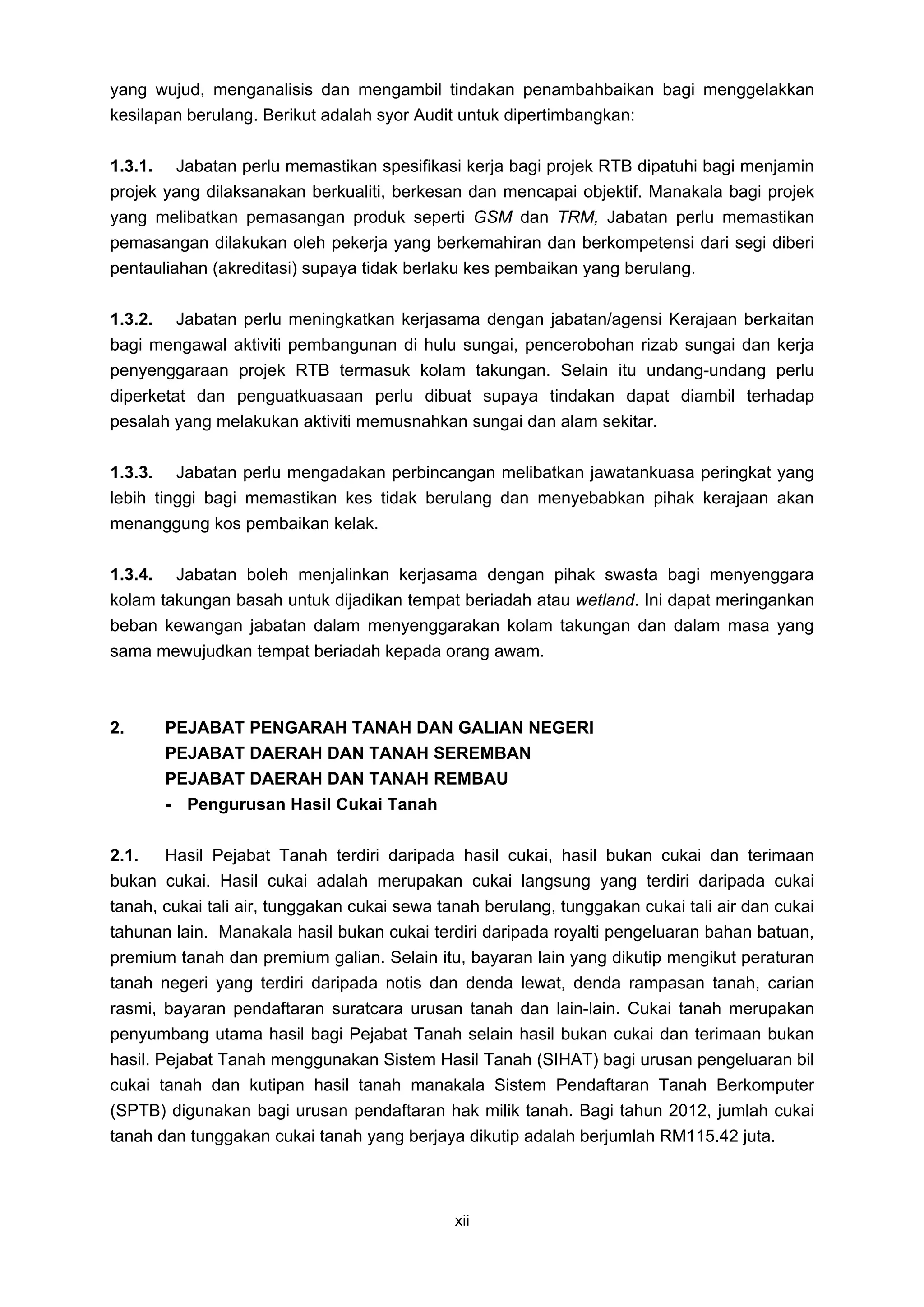Negeri Sembilan - Laporan Ketua Audit Negara tahun 2012 Siri 3 | PDF