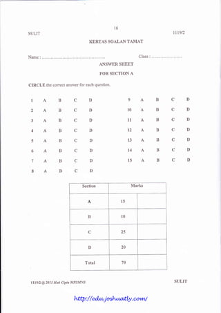 [ Negeri sembilan spm trial 2011 english (w ans) | PDF