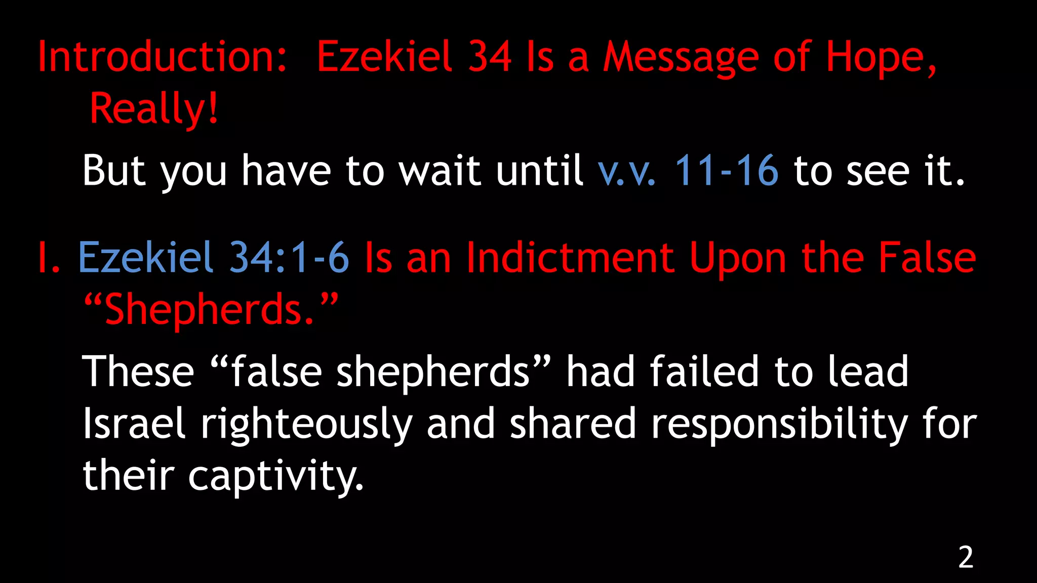The True Shepherd - Ezekiel 34 | PPTX