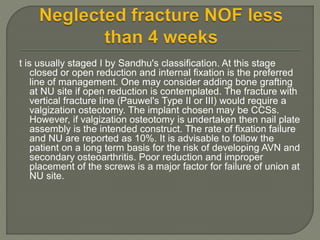 Neglected fracture neck of femur in young adults | PPTX