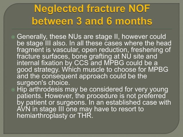 Neglected fracture neck of femur in young adults | PPTX | Death, Injury ...