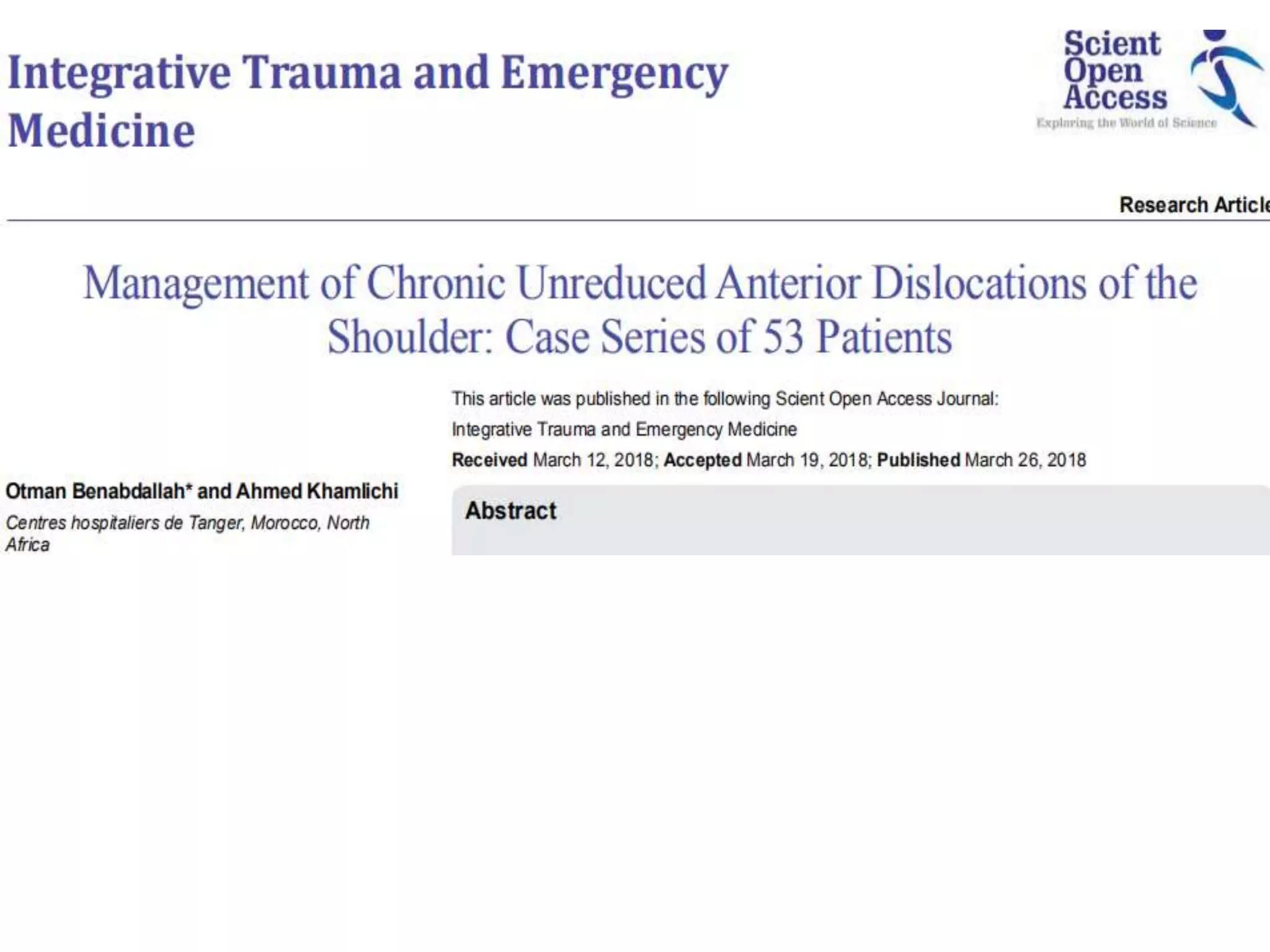 Neglected shoulder dislocation management | PPTX