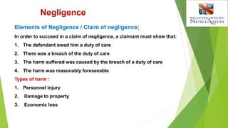 tort of Negligence and its application . | PPT