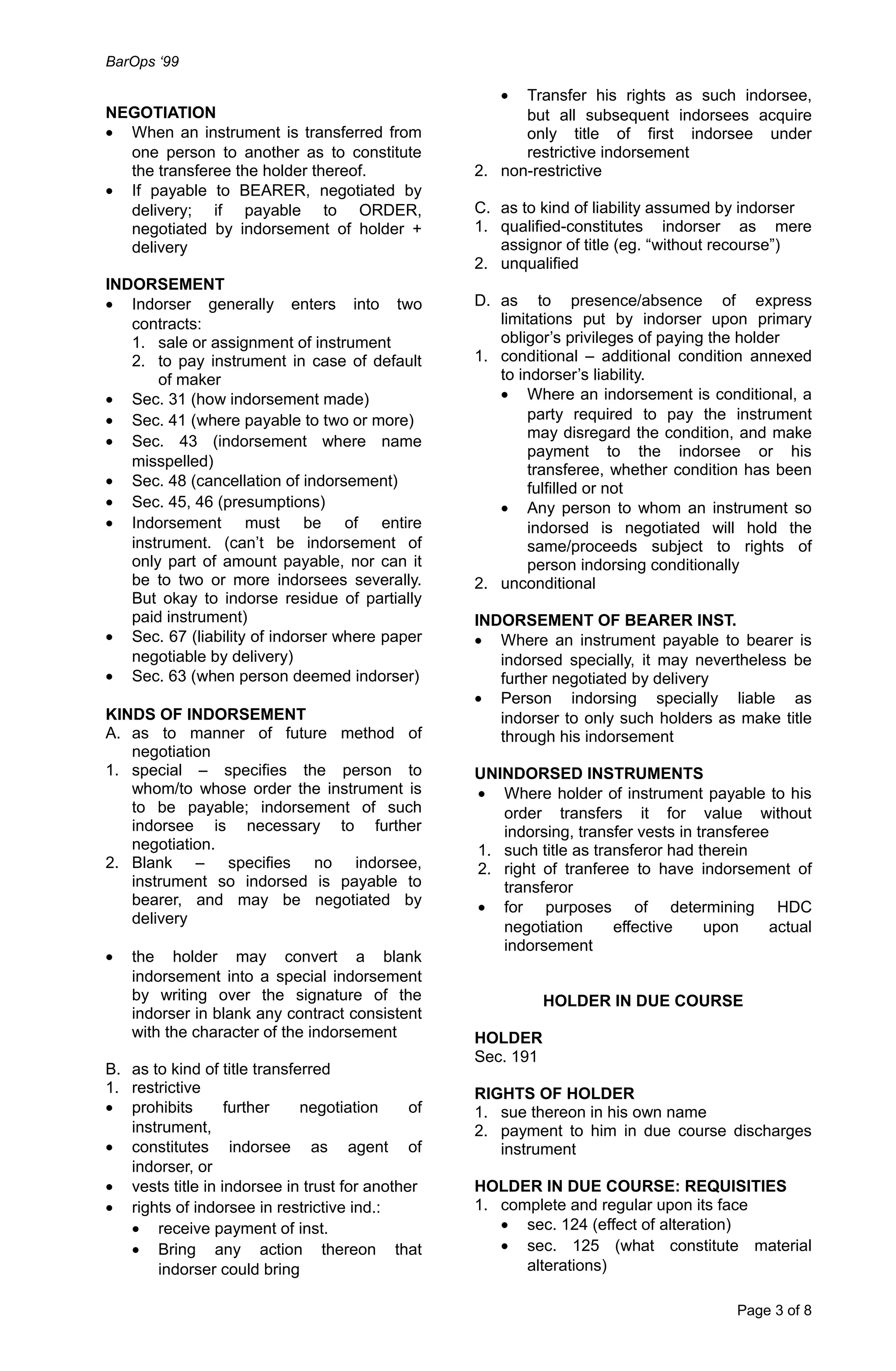 Negotiable instruments-law | PDF