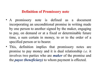 Law of negotiable instrument power point | PPTX