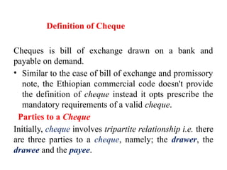 Law of negotiable instrument power point | PPTX