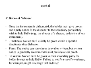 Law of negotiable instrument power point | PPTX