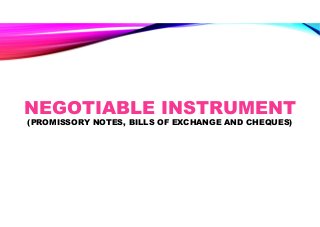 Negotiable instrument | PPT