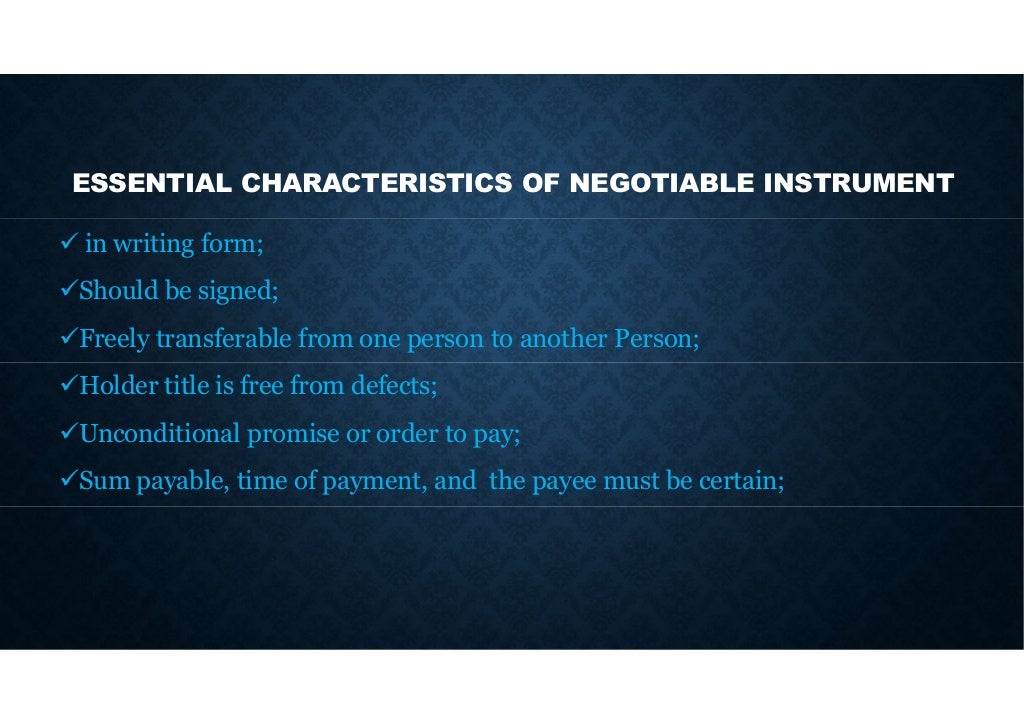 Negotiable instrument | PPT