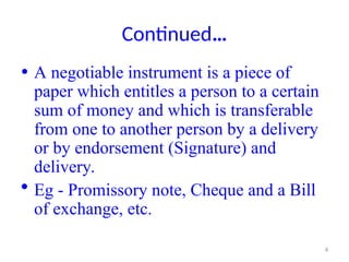 the negotiable instruments act 1881 .ppt