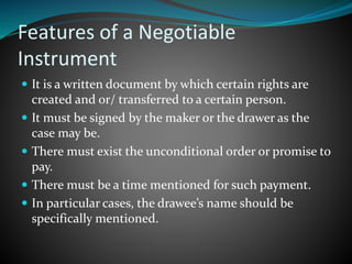Negotiable instrument negotiable instrument act | PPTX