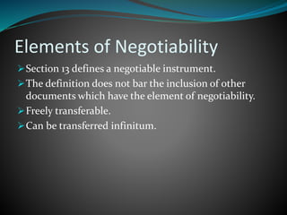 Negotiable instrument negotiable instrument act | PPTX