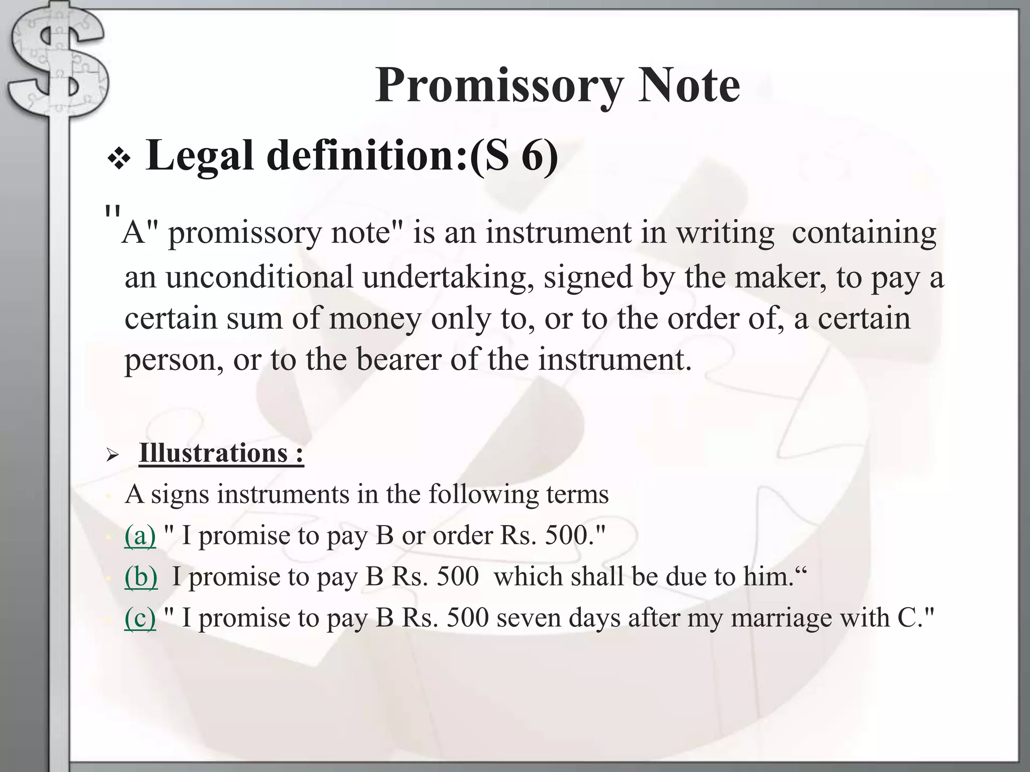 Negotiable instrument types of negotiable instruments | PPT