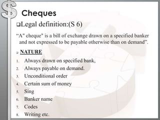 Negotiable instrument types of negotiable instruments | PPT