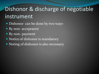 Negotiable instrument act 1881 & Types of Negotiable Instrument | PPTX