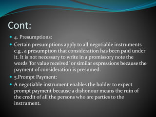 Negotiable instrument act 1881 & Types of Negotiable Instrument | PPT